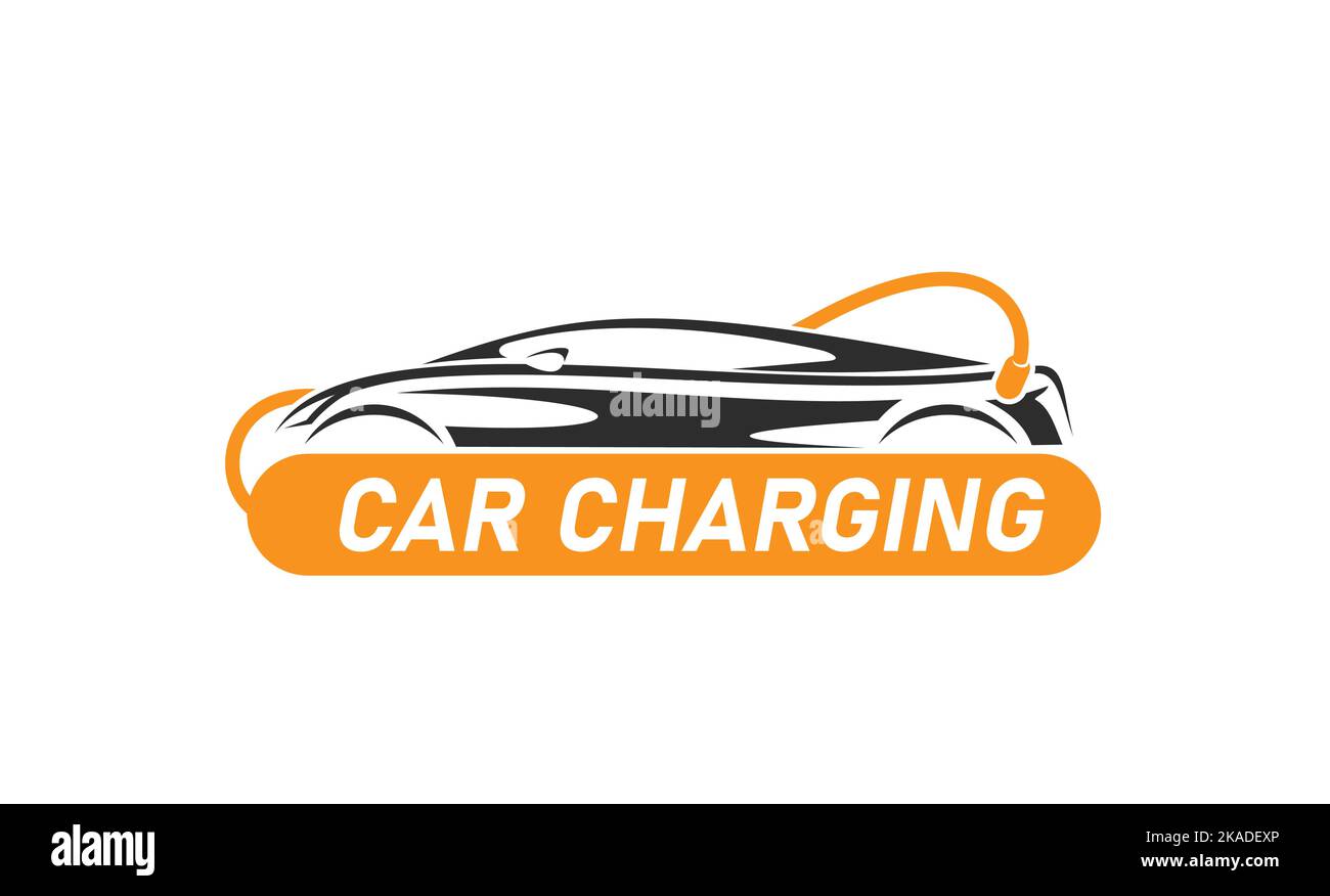 Electric car charge service icon, electric vehicle charging station ...
