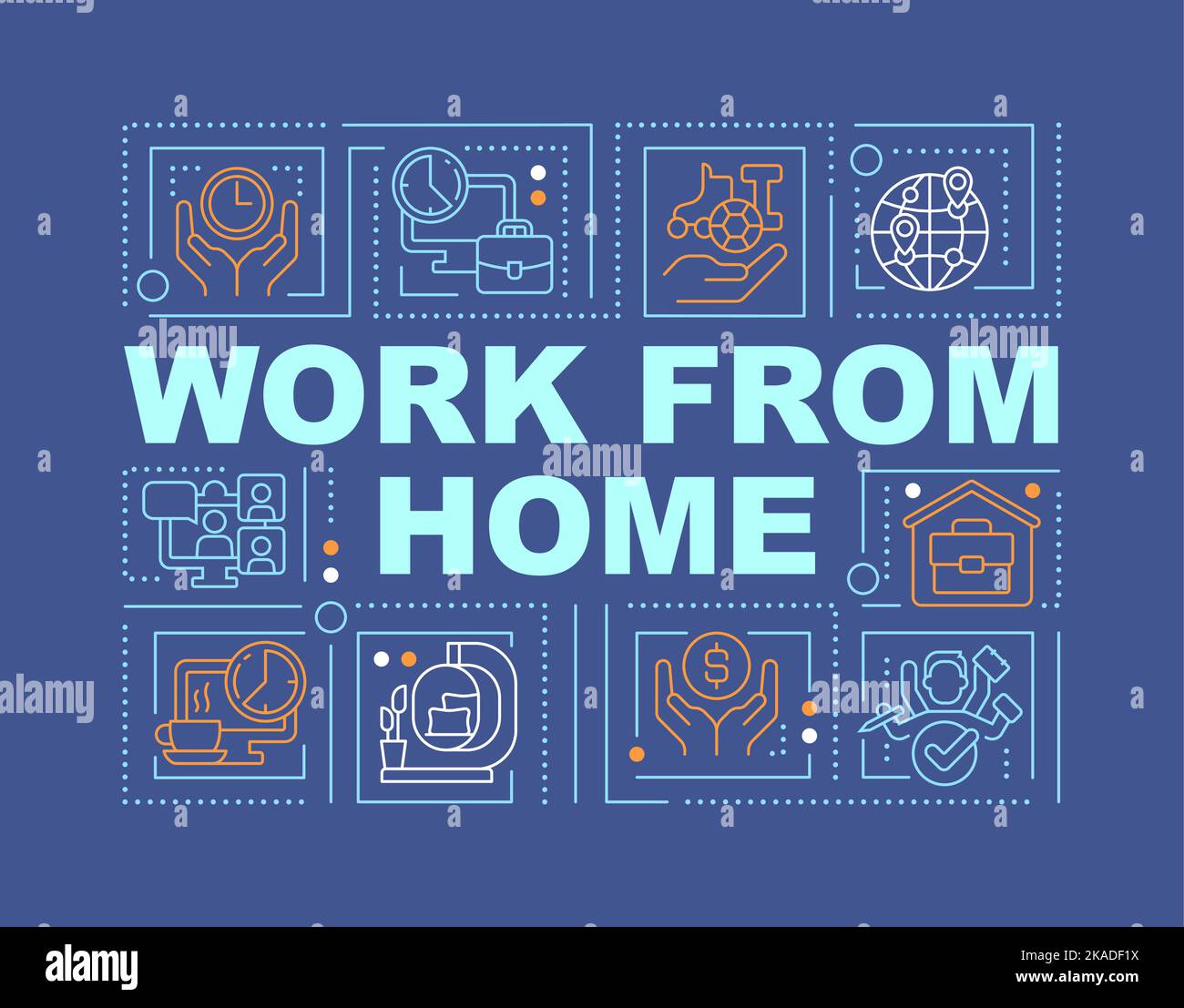 Work from home word concepts dark blue banner Stock Vector Image & Art - Alamy