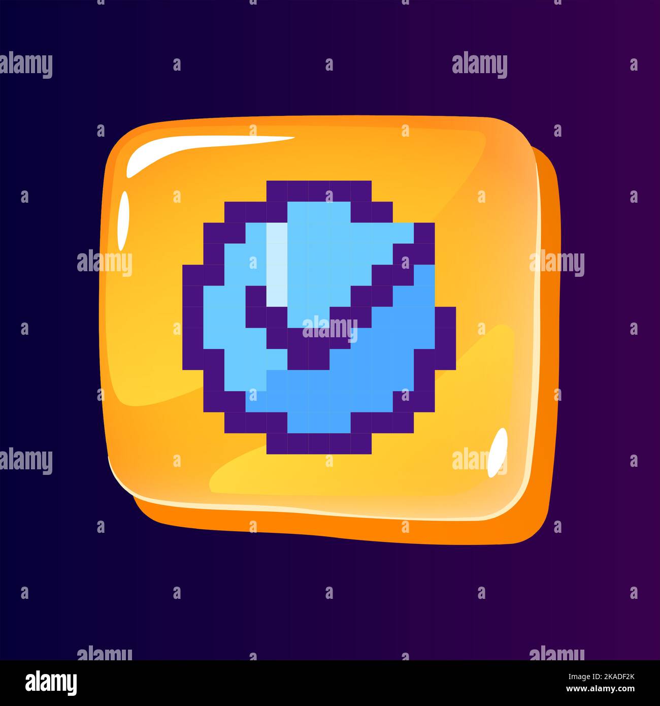 Tick in circle glossy ui button with pixelated color icon Stock Vector Image & Art - Alamy