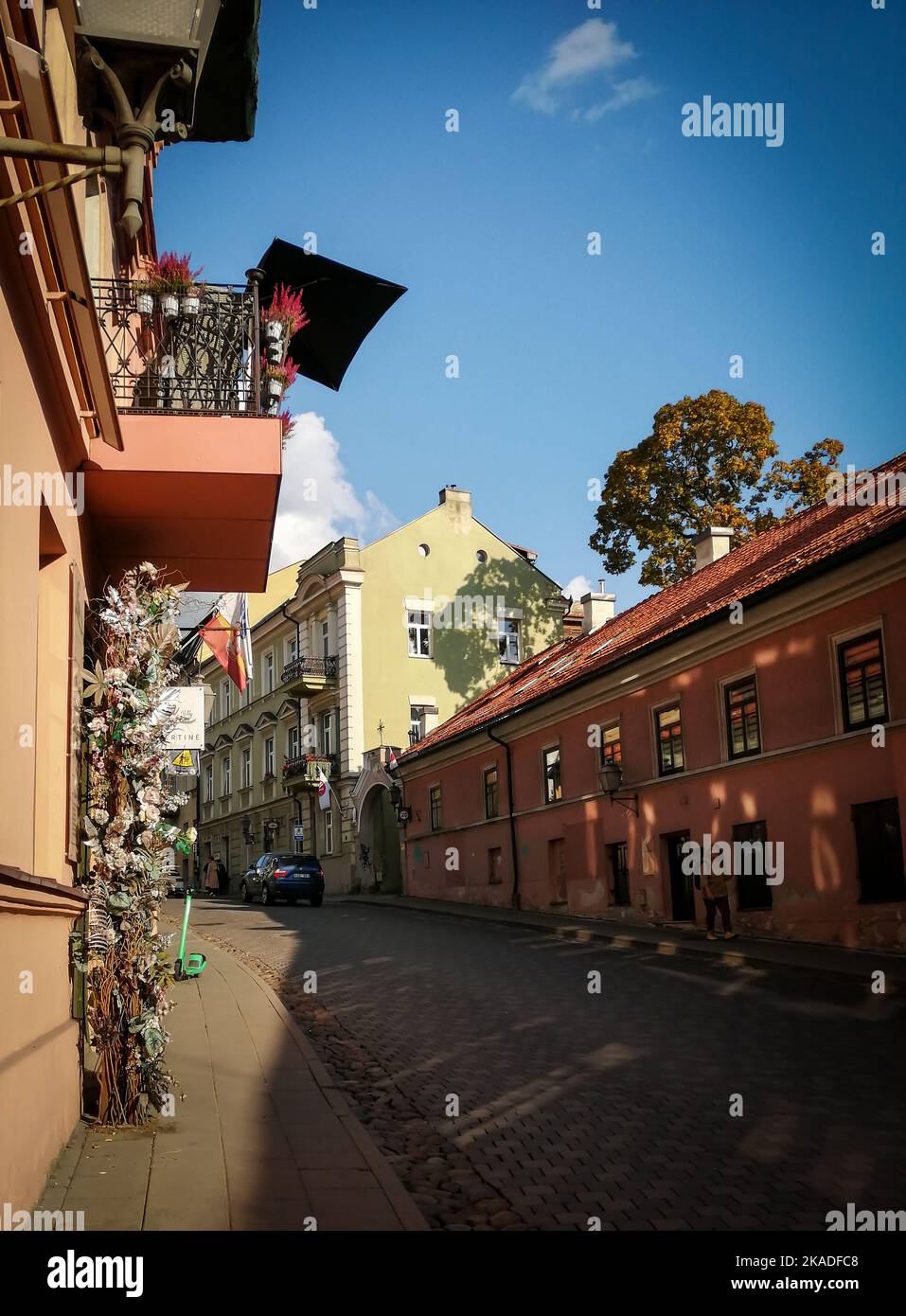 Vilnius, Lithuania - September 26, 2022: A narrow street in the ...