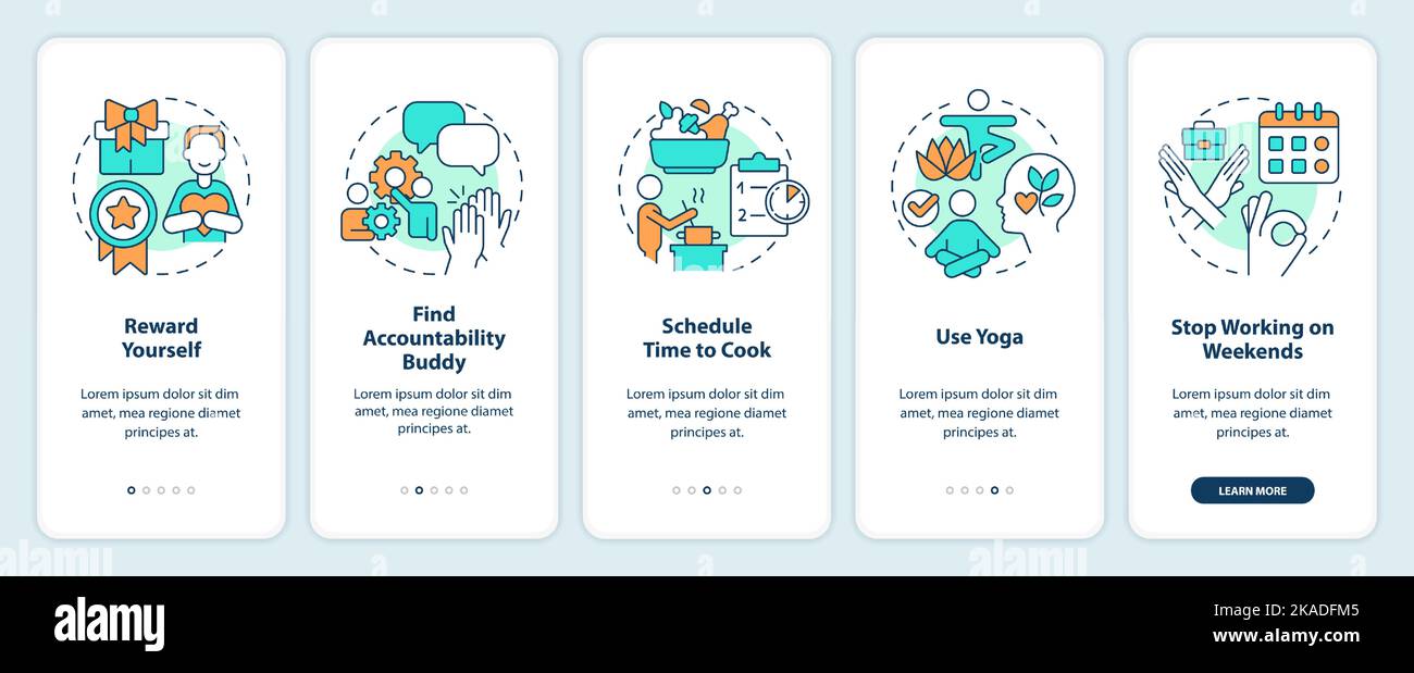 Overcome wok burnout onboarding mobile app screen Stock Vector Image & Art - Alamy