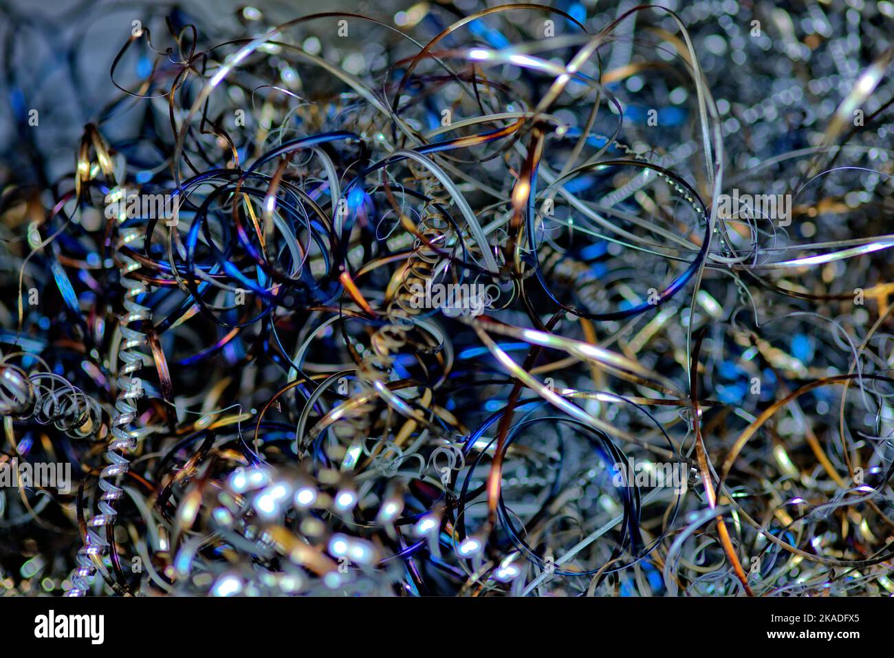 A macro shot of a stack of colorful non-ferrous scrap metals Stock ...