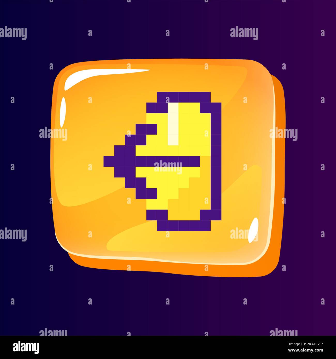 Logout Glossy Ui Button With Pixelated Color Icon Stock Vector Image