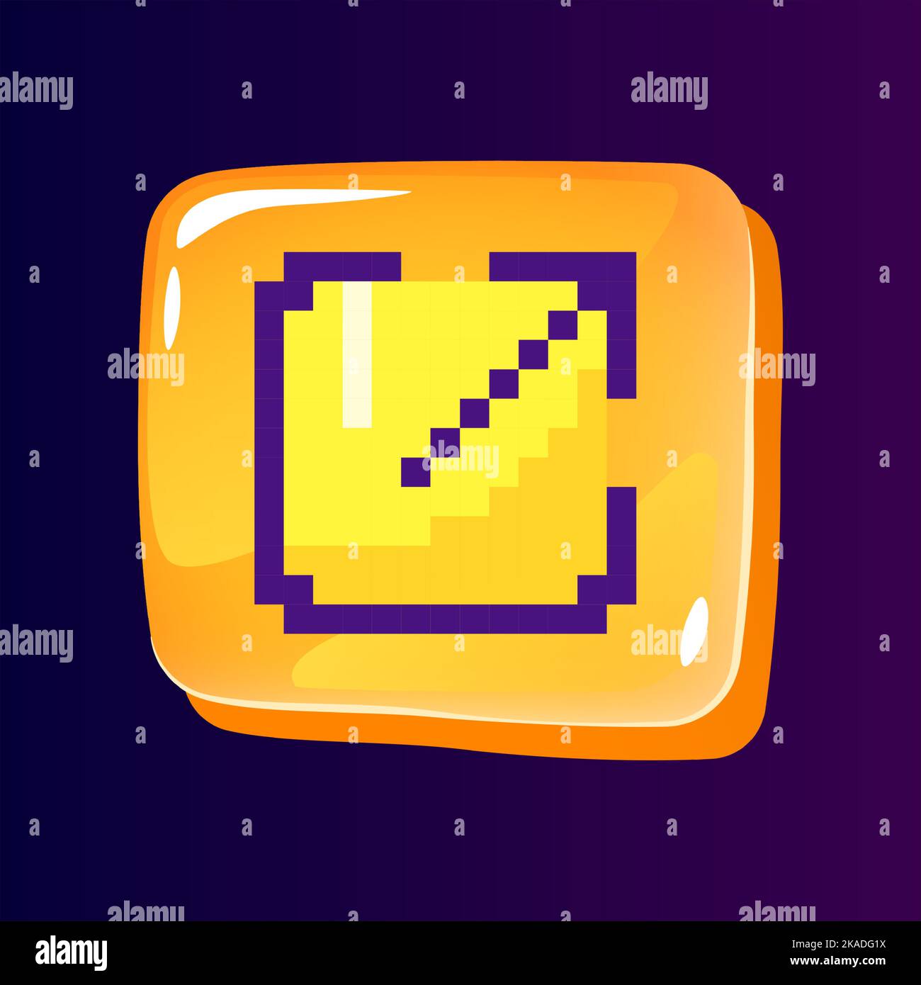 Size expand glossy ui button with pixelated color icon Stock Vector ...