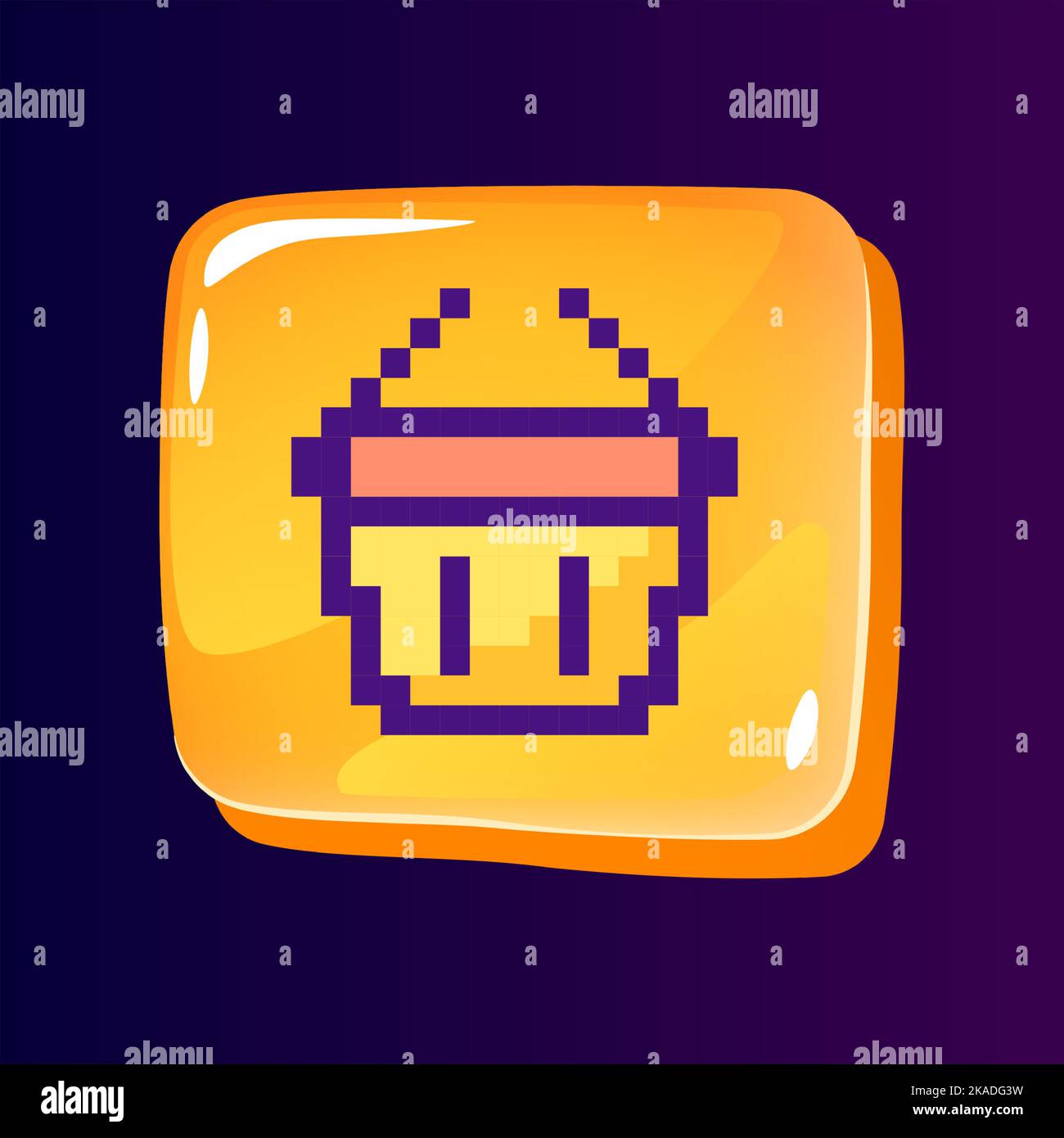 Shopping basket glossy ui button with pixelated color icon Stock Vector Image & Art - Alamy