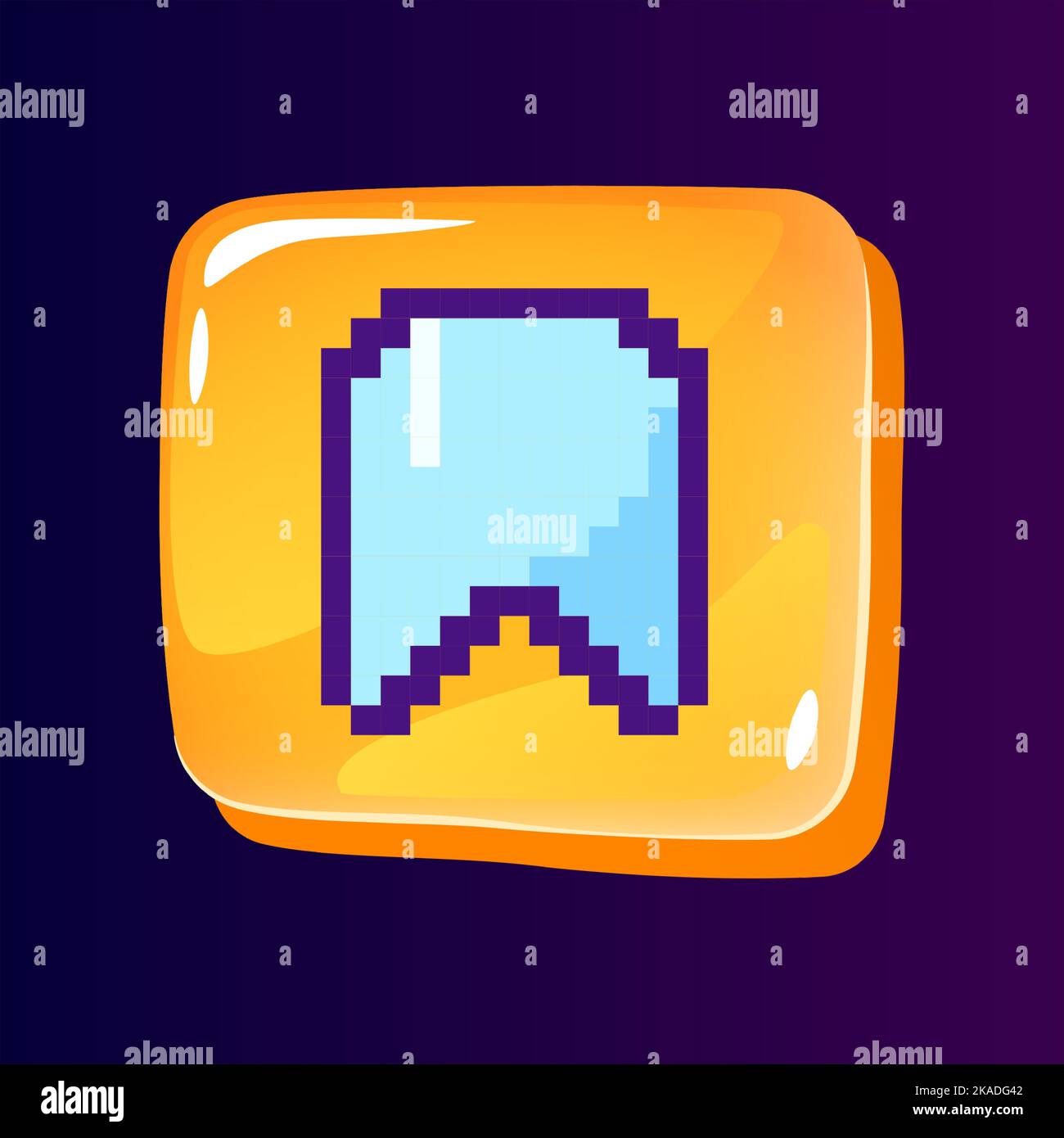 Ribbon mark glossy ui button with pixelated color icon Stock Vector Image & Art - Alamy