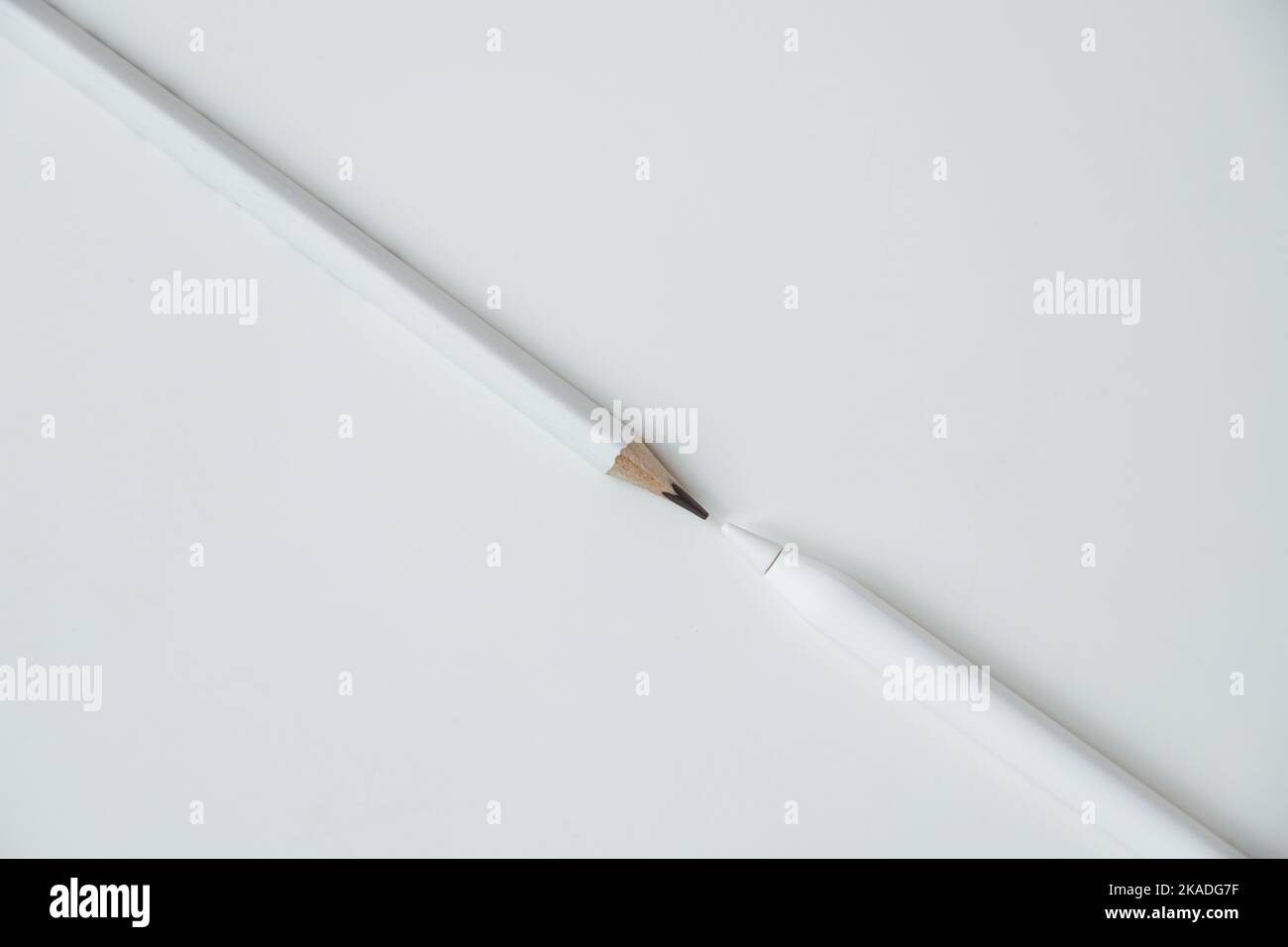 electronic stylus and wooden plain pencil, technology development ...