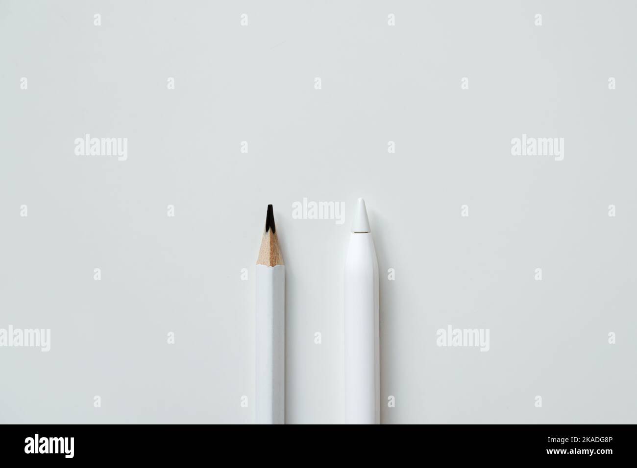 electronic stylus and wooden plain pencil, technology development ...
