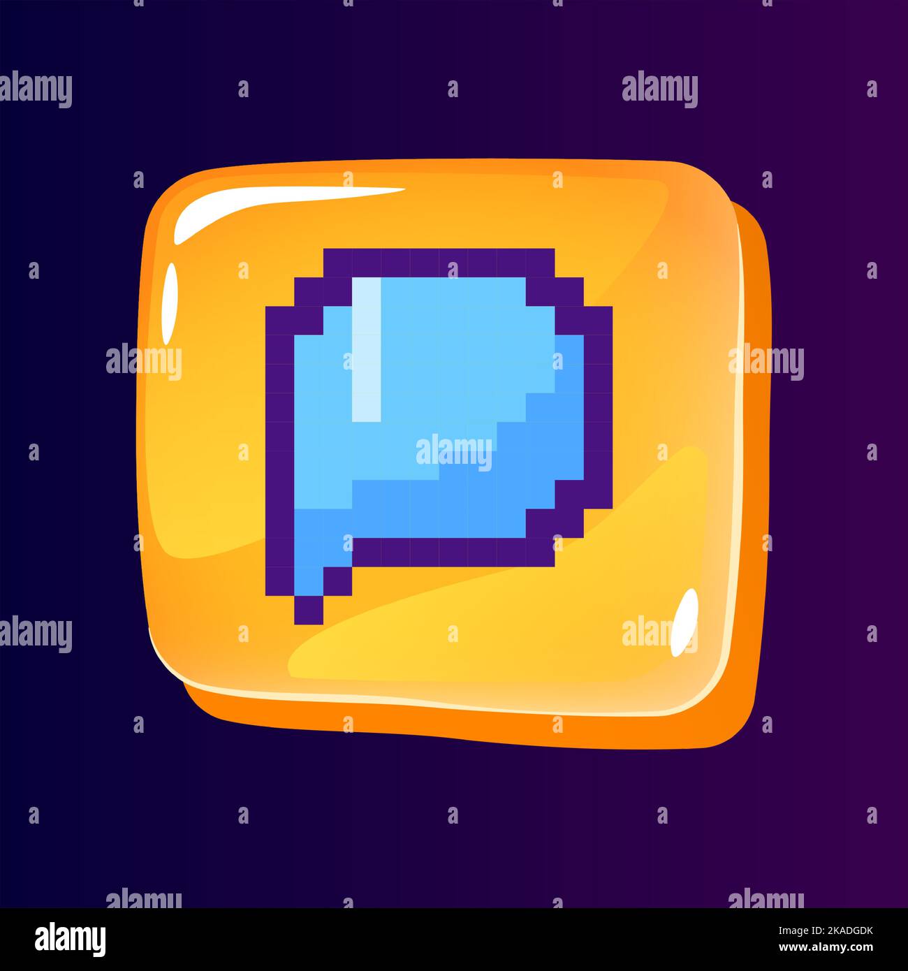Speech bubble glossy ui button with pixelated color icon Stock Vector Image & Art - Alamy