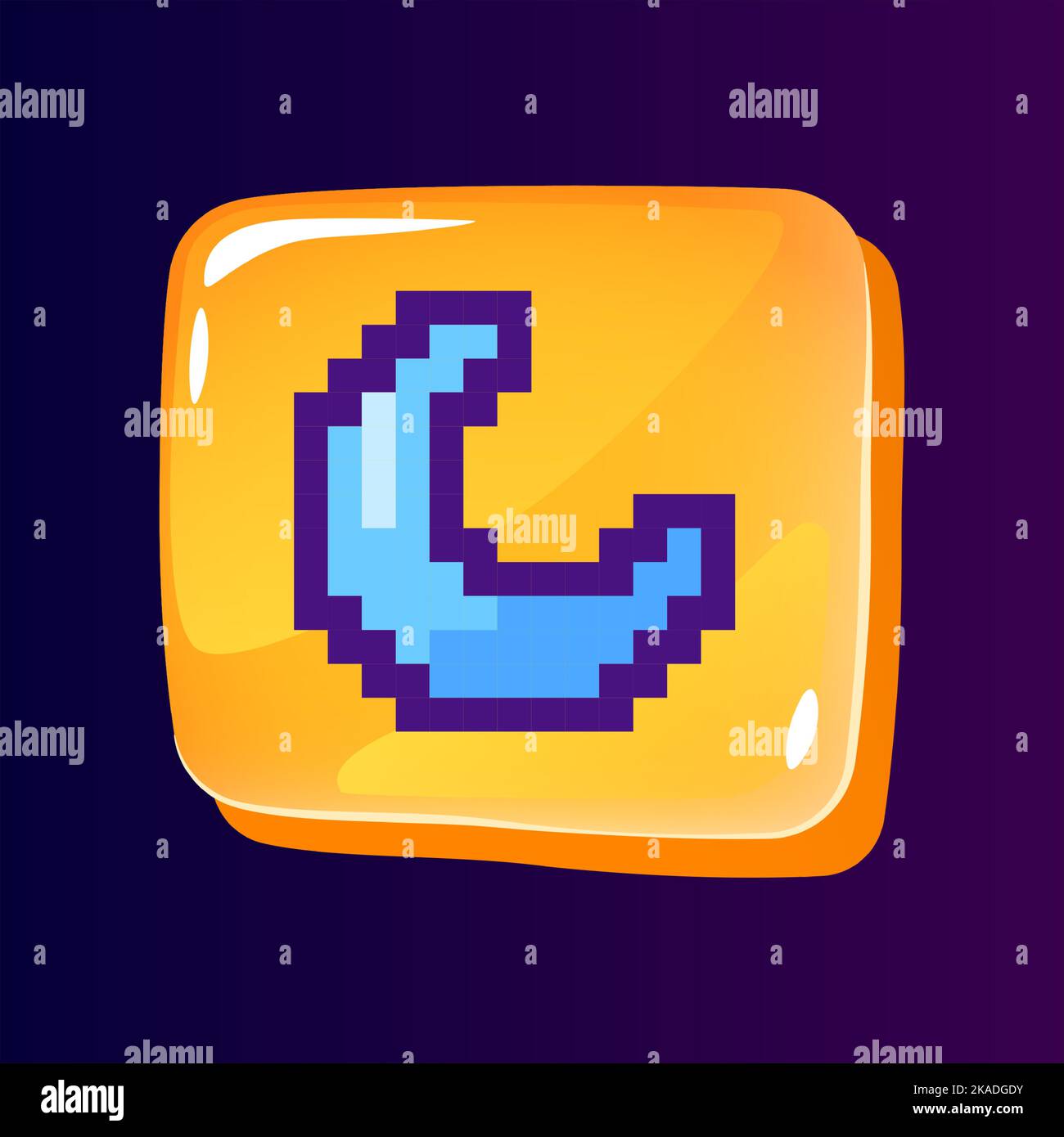 Night mode glossy ui button with pixelated color icon Stock Vector Image & Art - Alamy