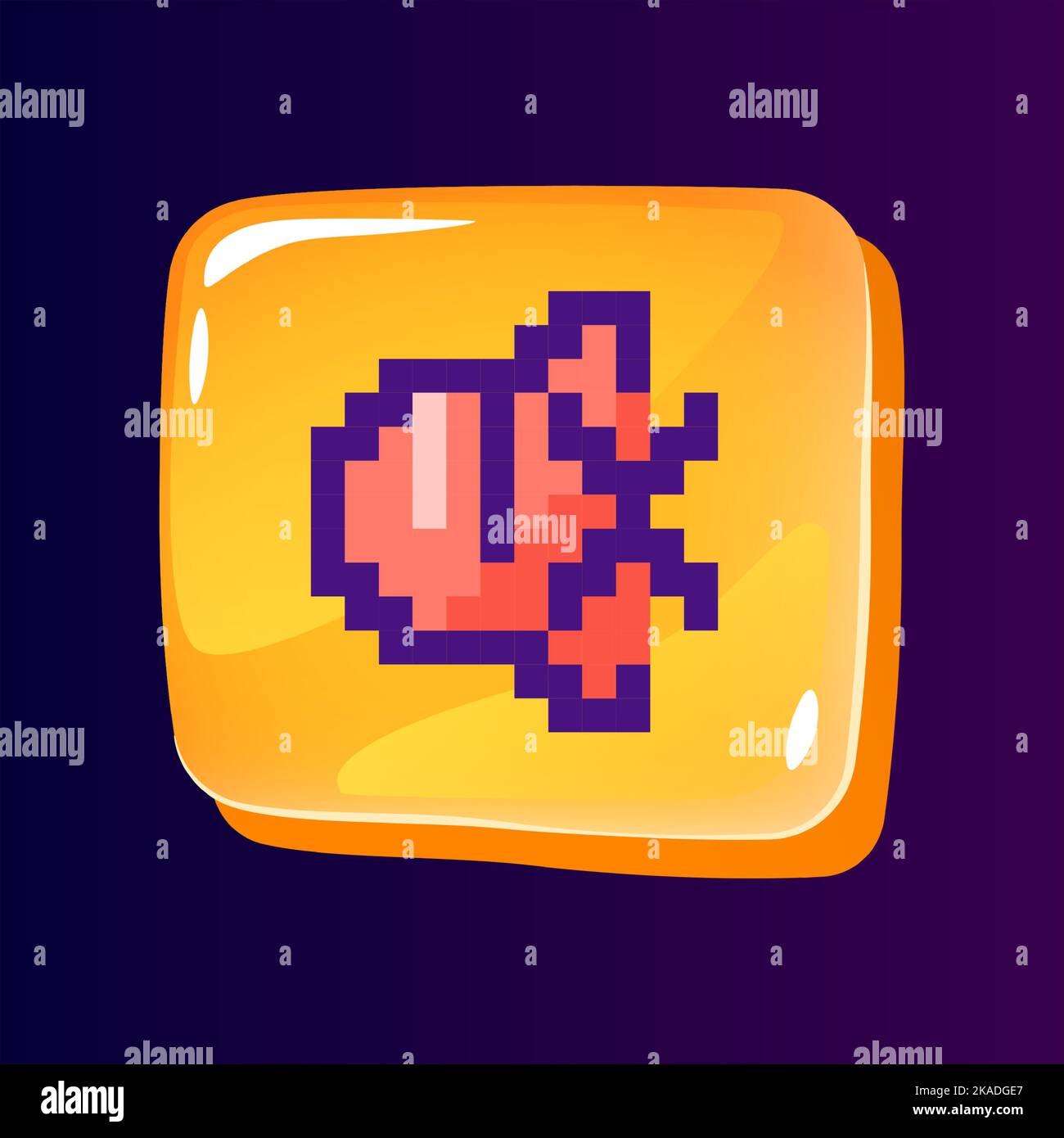 Turn off signals glossy ui button with pixelated color icon Stock Vector Image & Art - Alamy