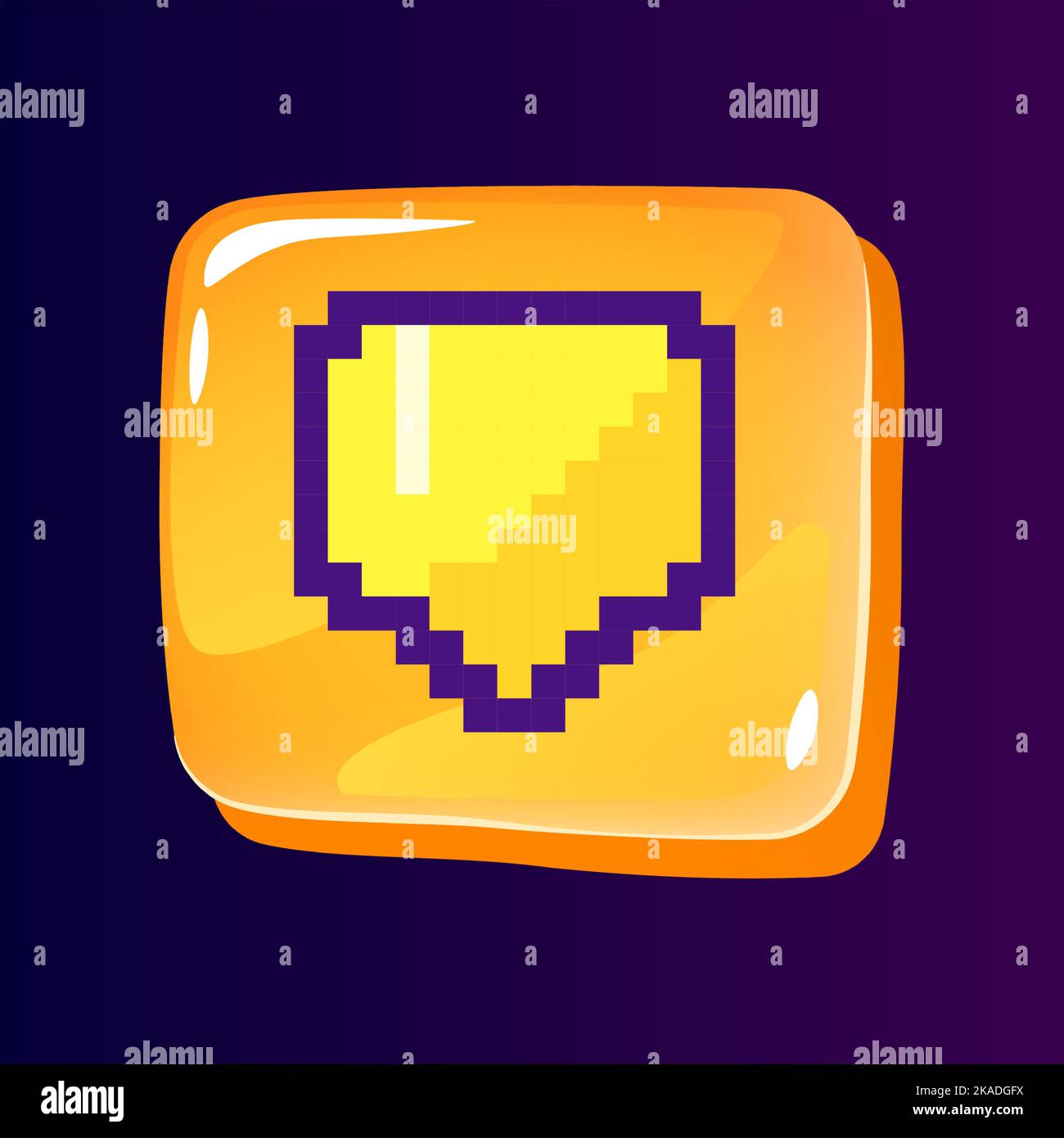 Message Glossy Ui Button With Pixelated Color Icon Stock Vector Image