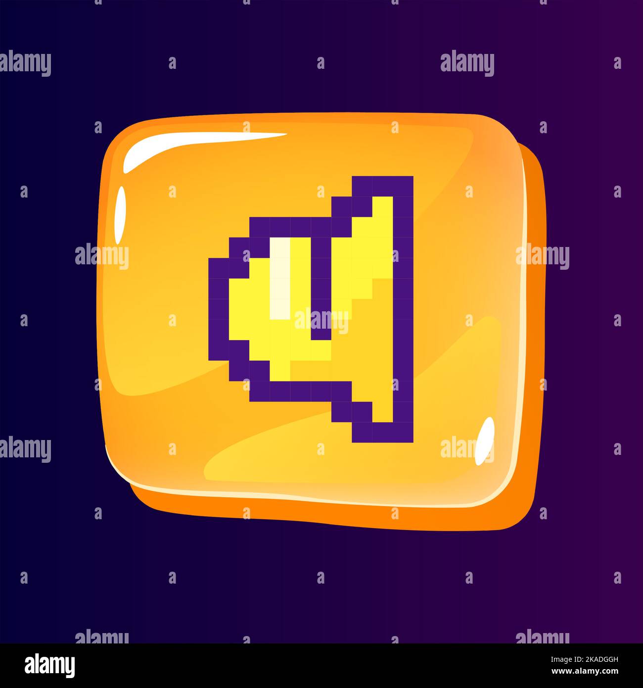 Loudspeaker glossy ui button with pixelated color icon Stock Vector Image & Art - Alamy