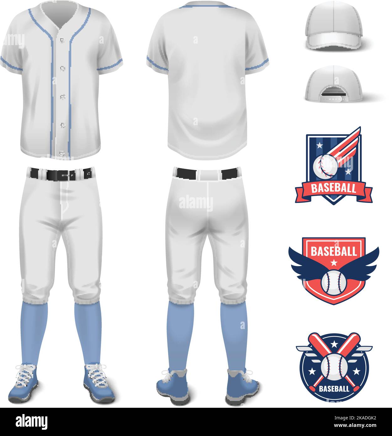 Baseball sport jersey uniform realistic mockup with different logo ...