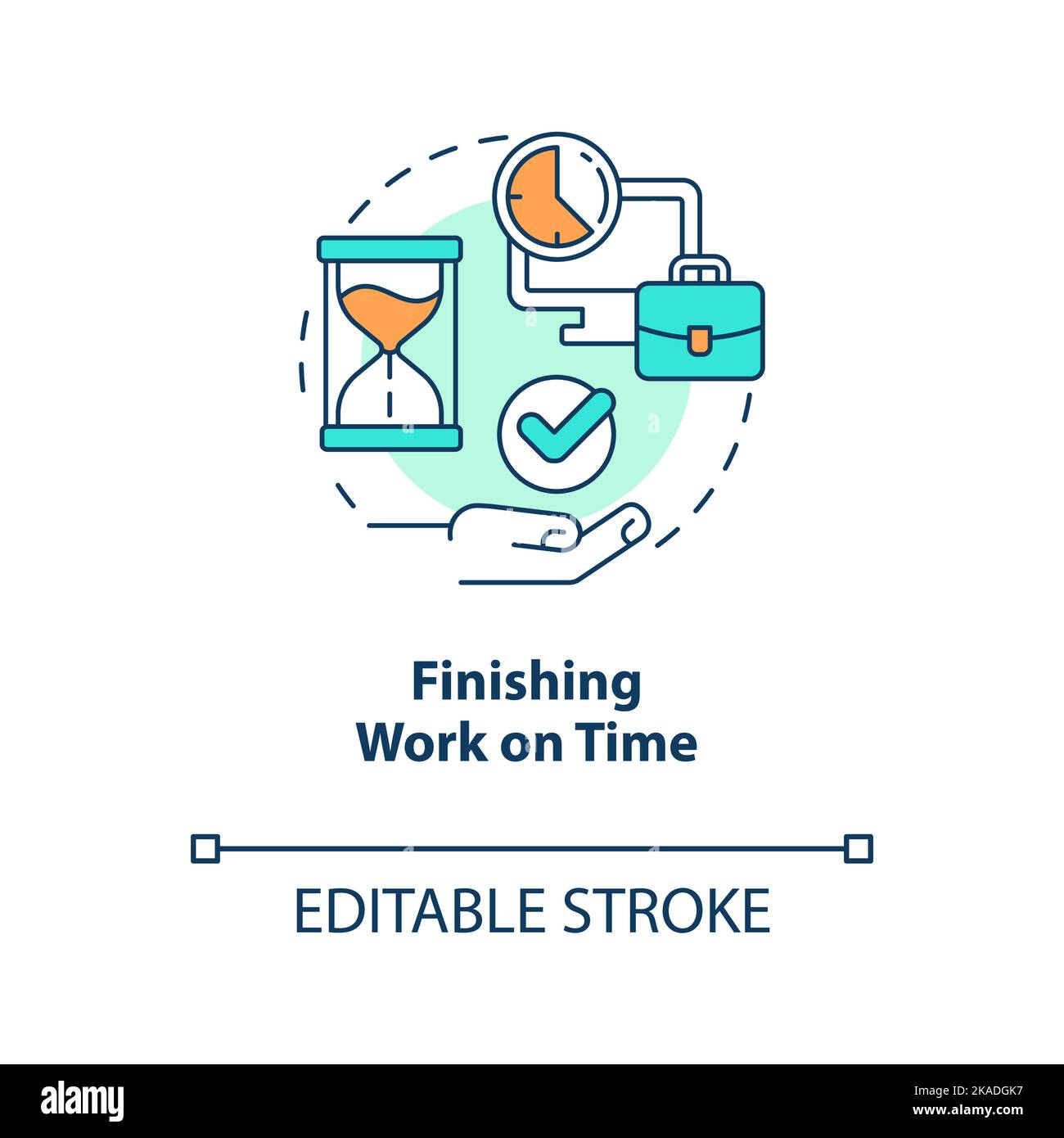 Finishing work on time concept icon Stock Vector Image & Art - Alamy