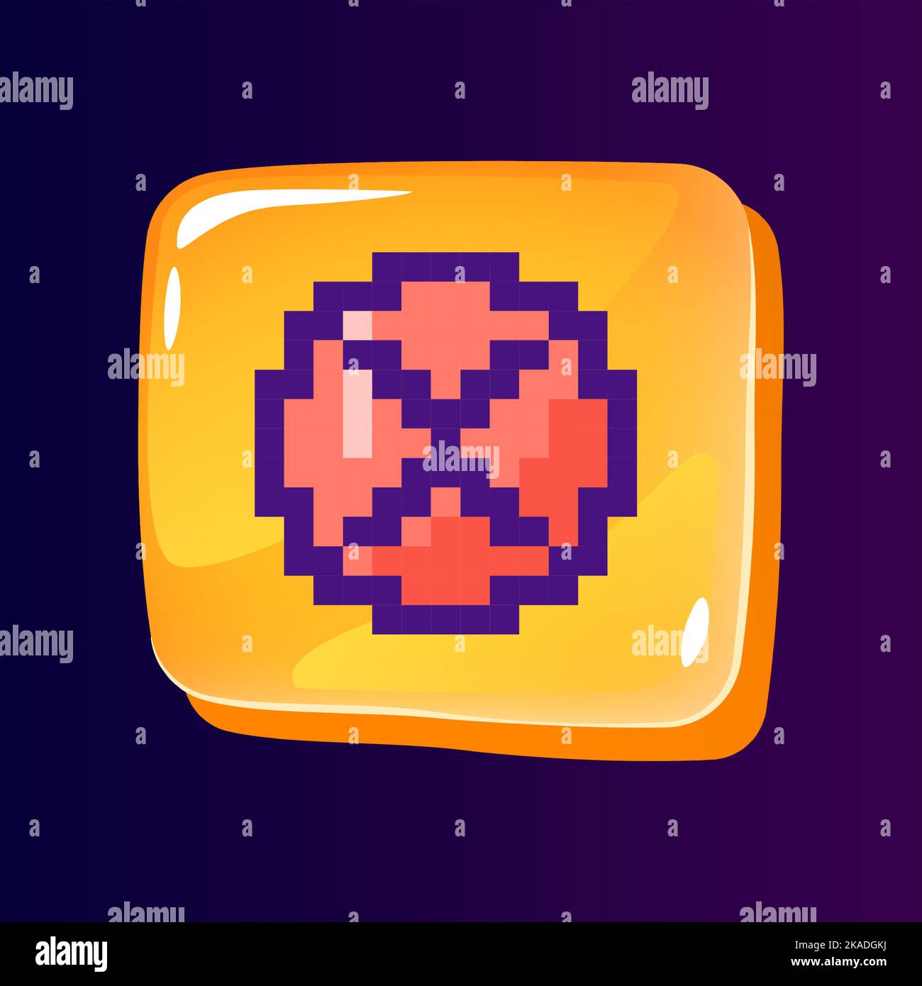 Multiplication action glossy ui button with pixelated color icon Stock ...