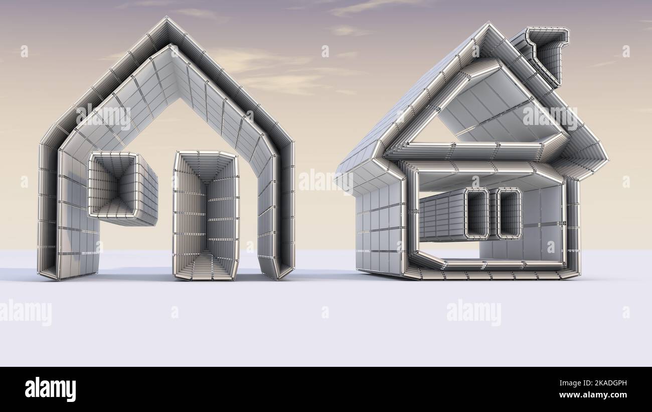 3D Illustration of a house for modern Architects, Artisans, Artists ...