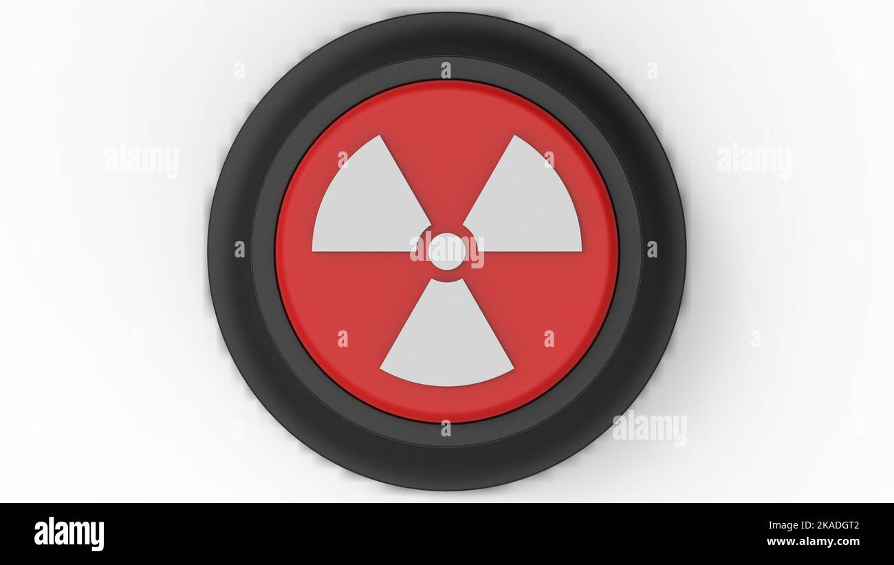 red button nuclear isolated illustration 3d render Stock Photo - Alamy