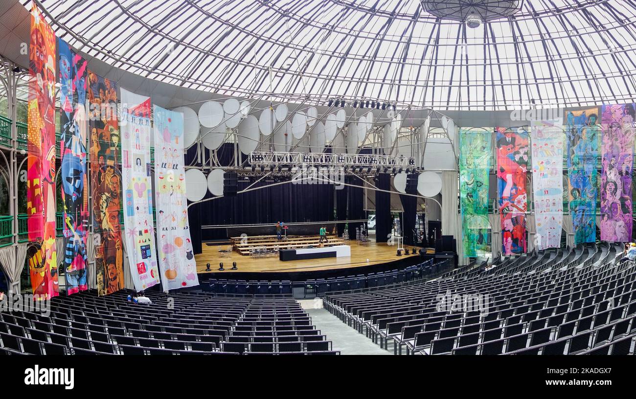 The wire opera house, or Opera de Arame, in Curitiba, Brazil. inside ...