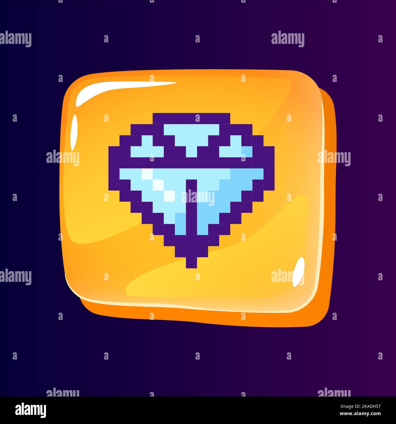Diamond glossy ui button with pixelated color icon Stock Vector Image & Art - Alamy