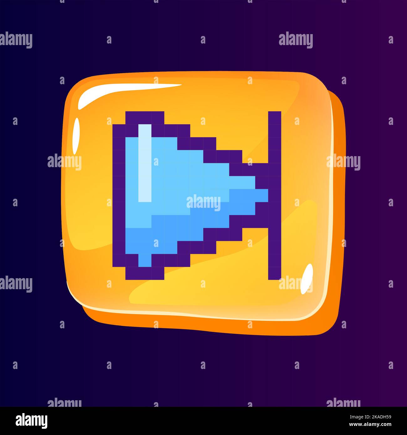 Forward rewind glossy ui button with pixelated color icon Stock Vector Image & Art - Alamy