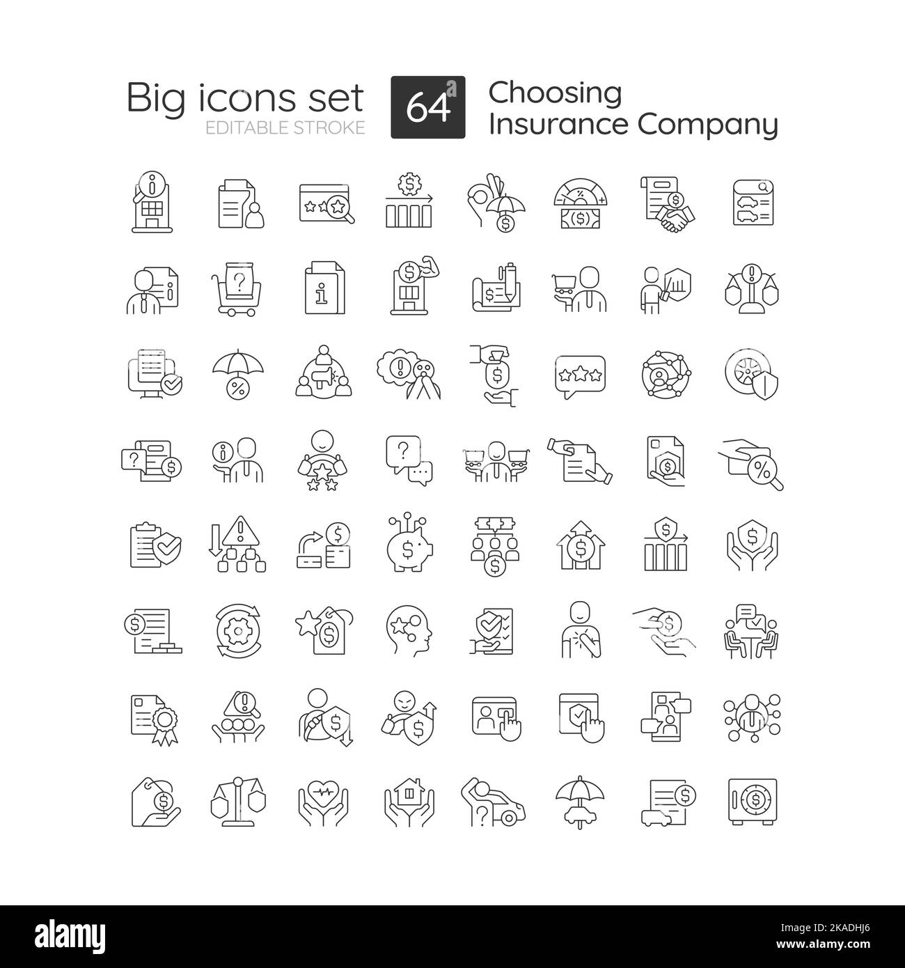 Company editable line icons Black and White Stock Photos & Images - Alamy