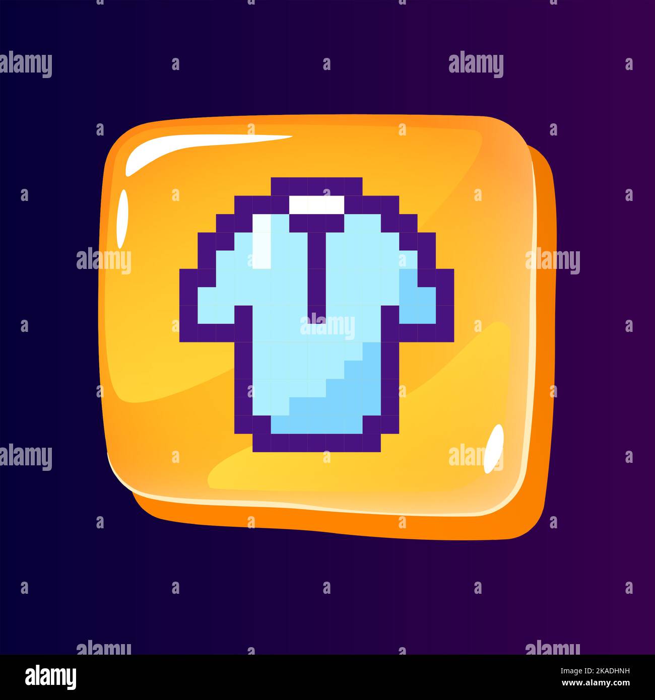 T shirt glossy ui button with pixelated color icon Stock Vector Image ...