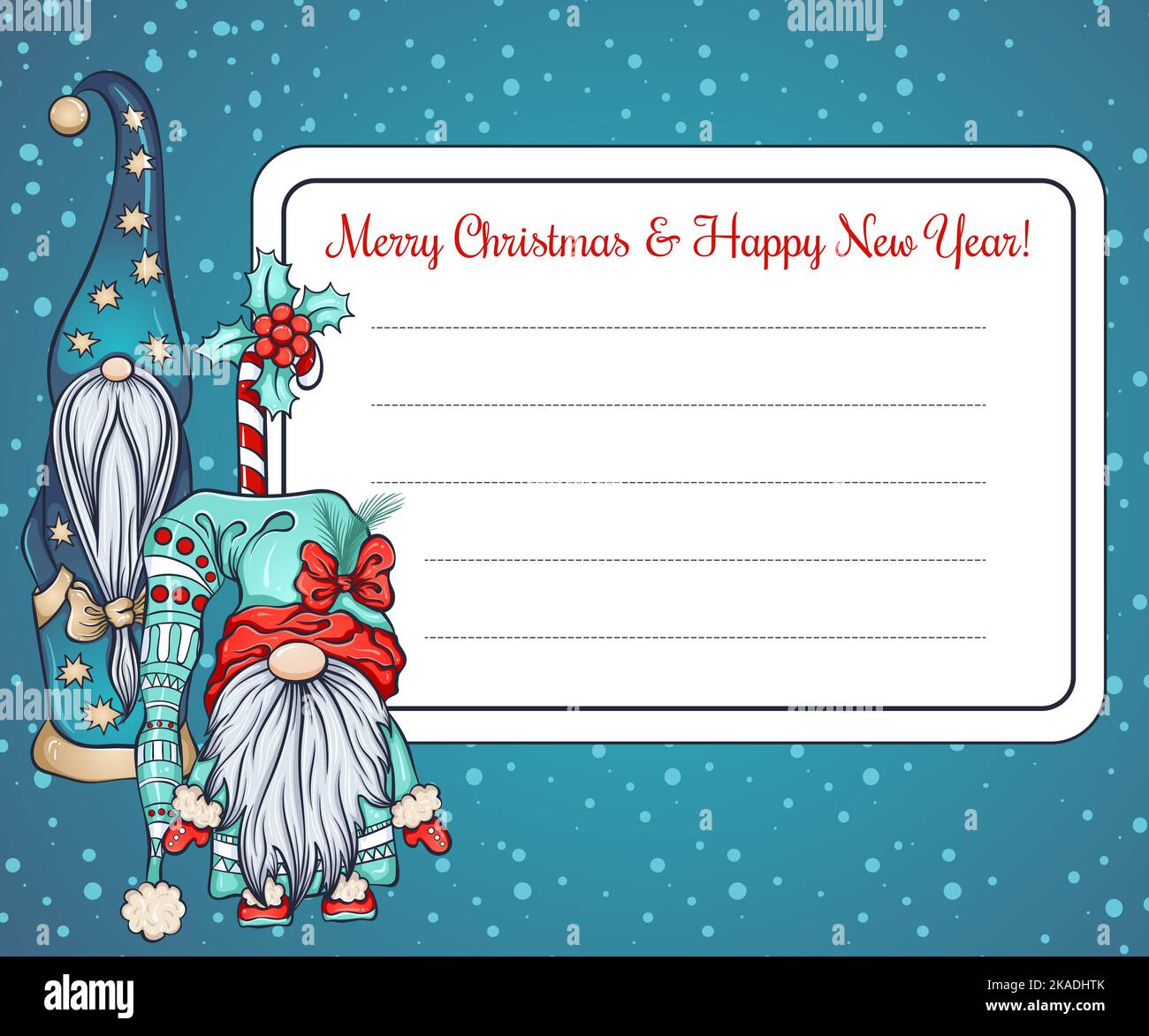 Christmas letter template with gnomes Stock Vector Image & Art - Alamy