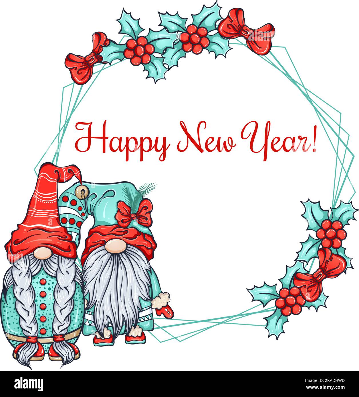 Card template cute gnome Stock Vector Images - Alamy