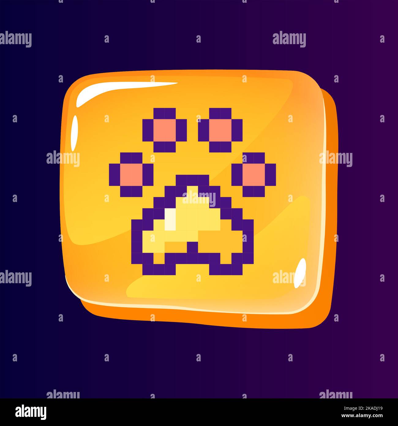 Pet shop glossy ui button with pixelated color icon Stock Vector Image & Art - Alamy