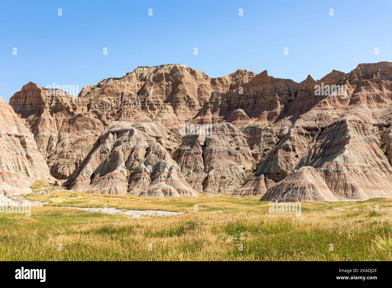 Banded Rocks near Saddle Pass Trailhead, Badlands National Park, South ...