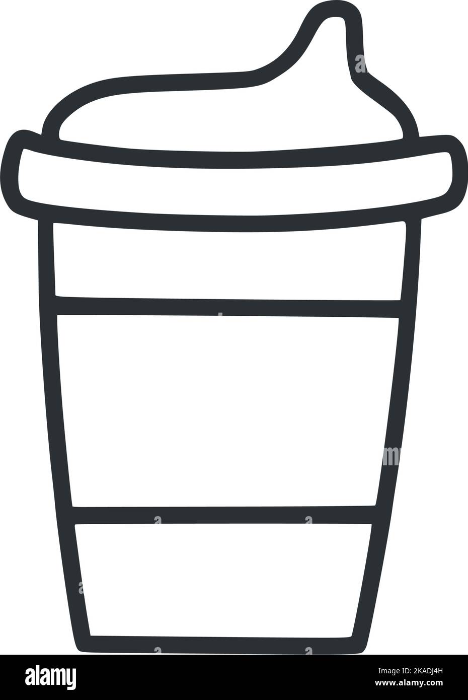 Takeaway coffee outline isolated vector illustration Stock Vector Image ...