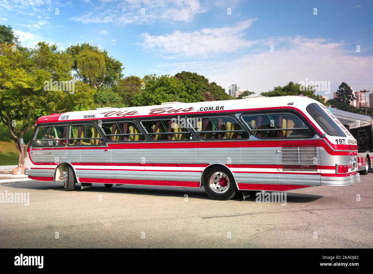 Vehicle Caio Gaivota Mercedes-Benz O326 (1975) on display at Bus Brasil ...