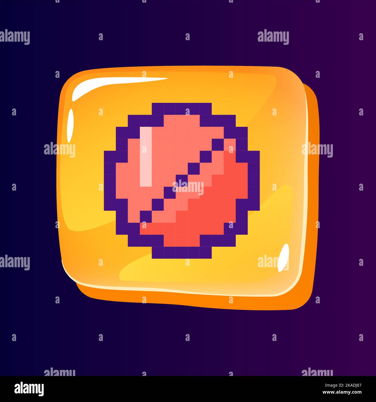 Stop orange glossy circle icon Stock Vector Images - Alamy