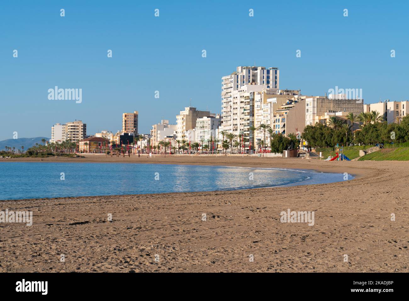 Vinaros Costa del Azahar Mediterranean beach in Spanish town tourist ...