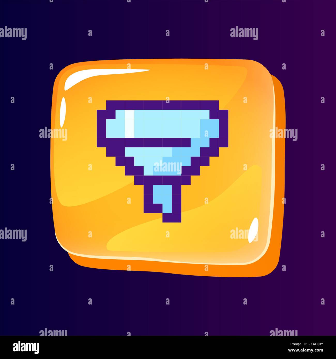 Funnel glossy ui button with pixelated color icon Stock Vector Image & Art - Alamy