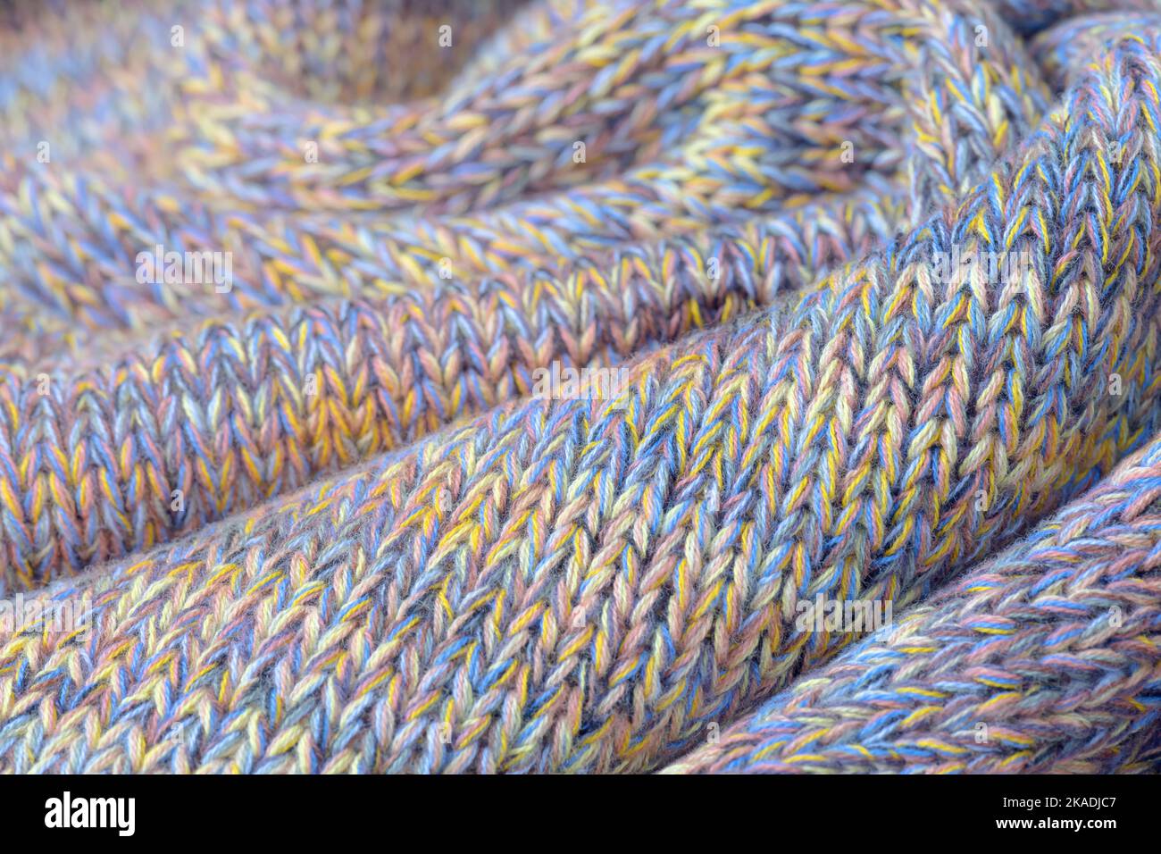 Knit texture of natural soft wool knitted fabric pastel melange as ...