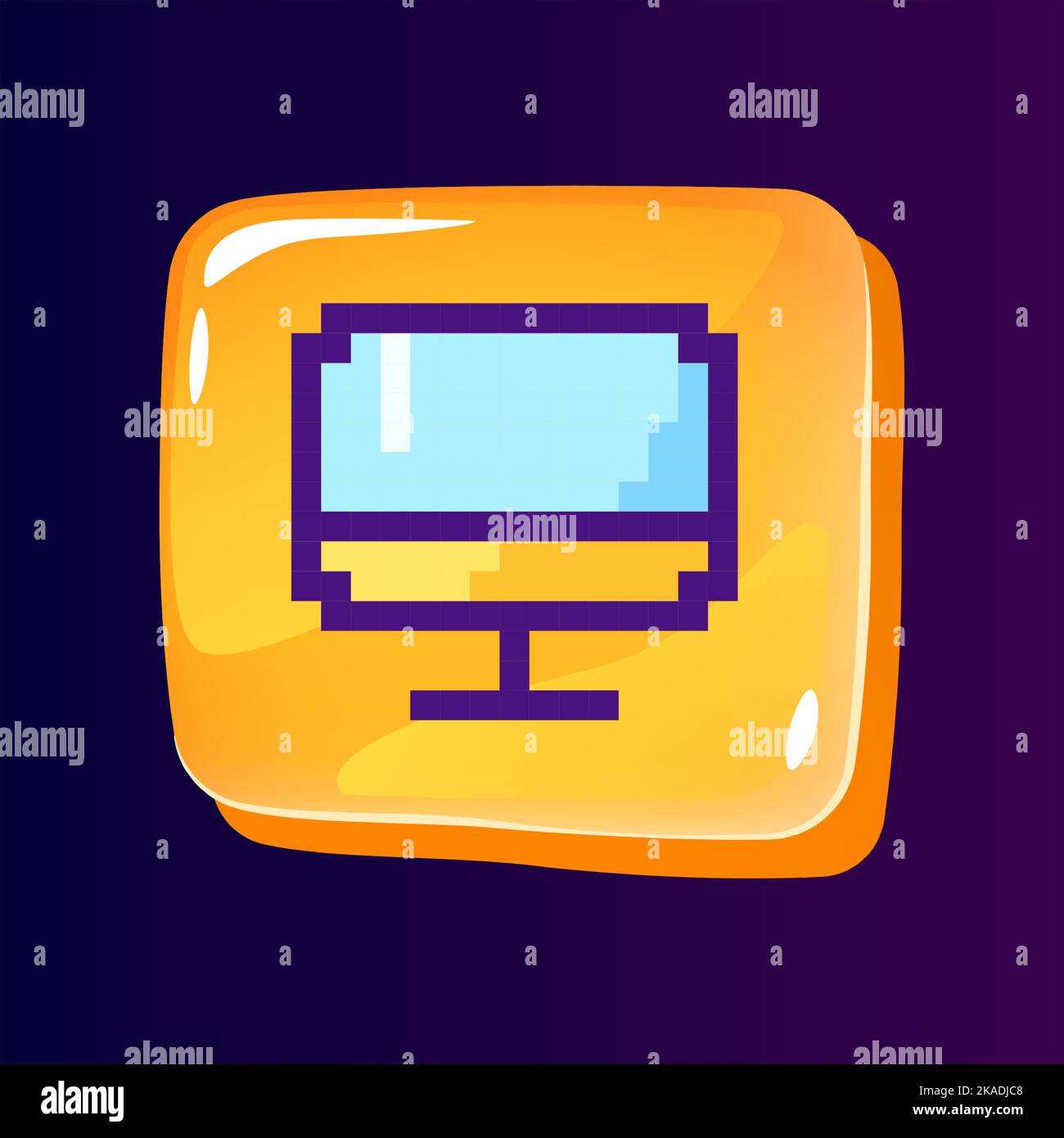 Computer glossy ui button with pixelated color icon Stock Vector Image & Art - Alamy