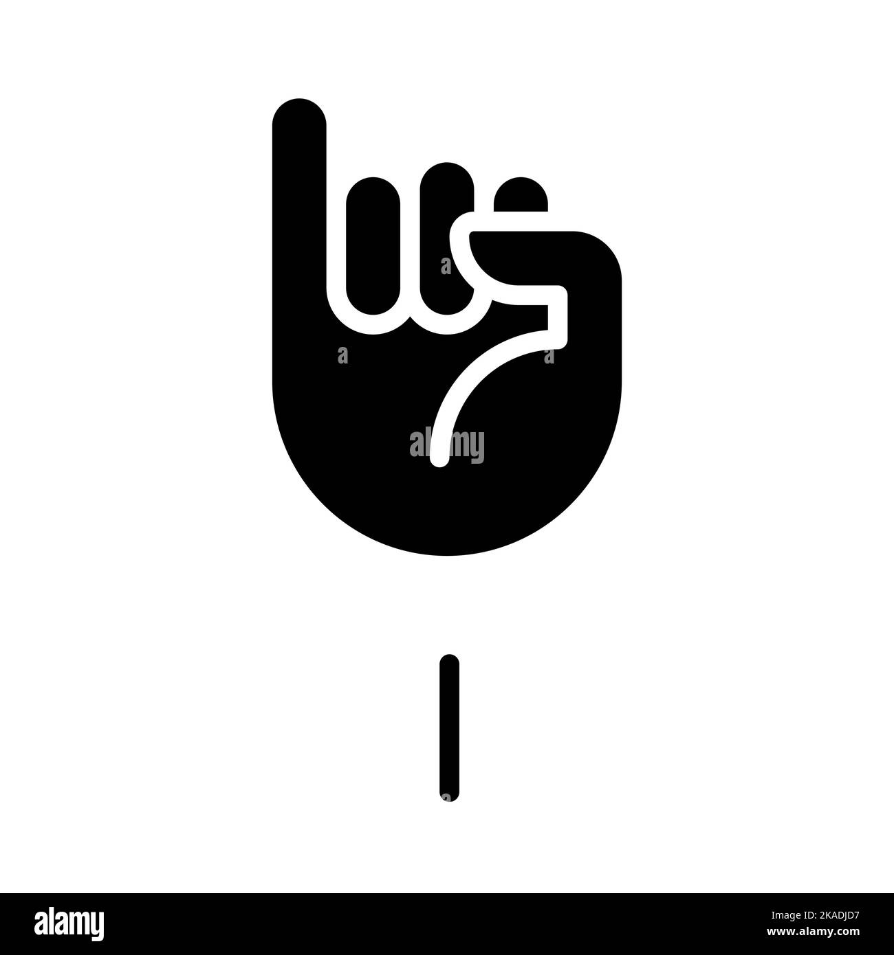 Letter I in American sign language black glyph icon Stock Vector Image ...