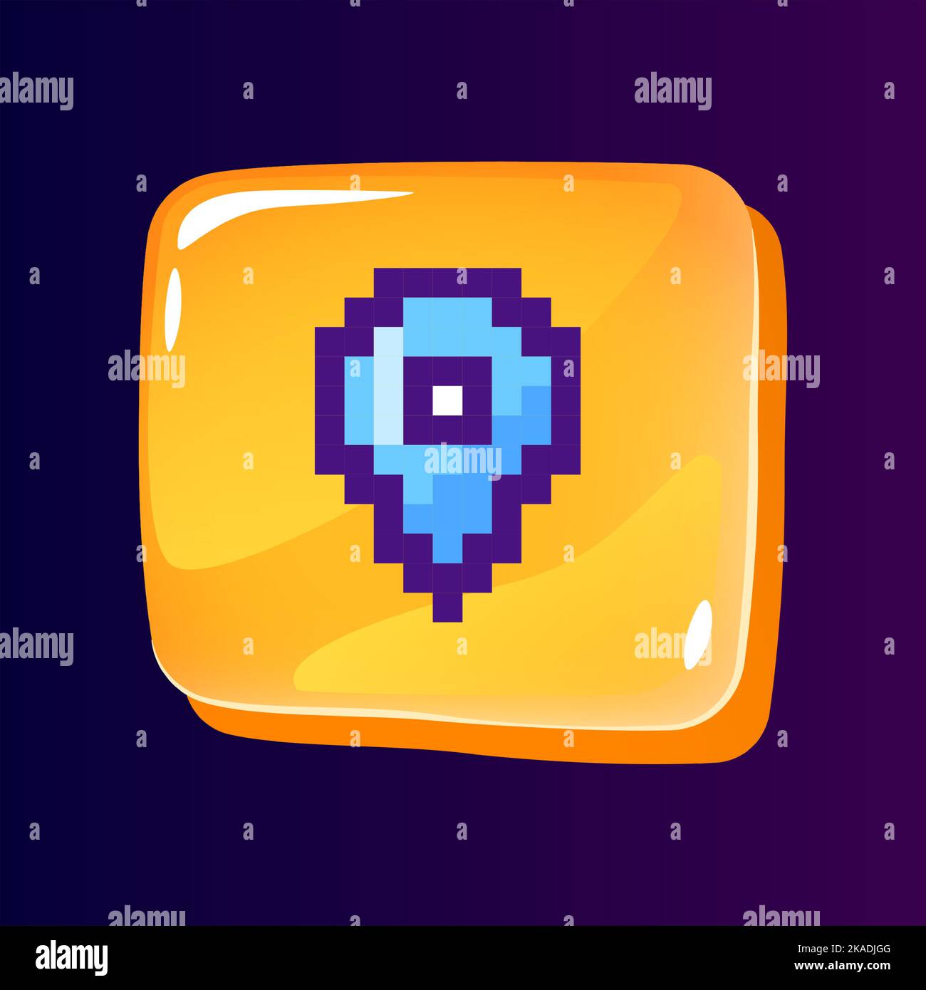 Location mark glossy ui button with pixelated color icon Stock Vector Image & Art - Alamy