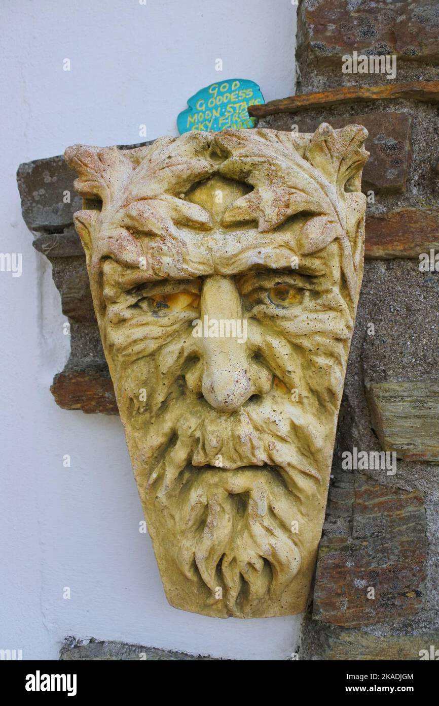 A green man hanging on a domestic house wall - John Gollop Stock Photo ...