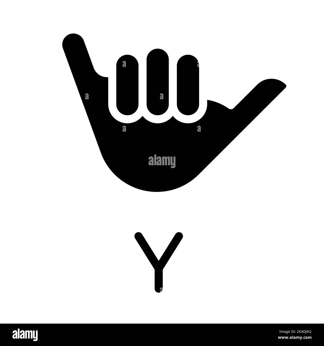 Letter Y sign in ASL black glyph icon Stock Vector Image & Art - Alamy