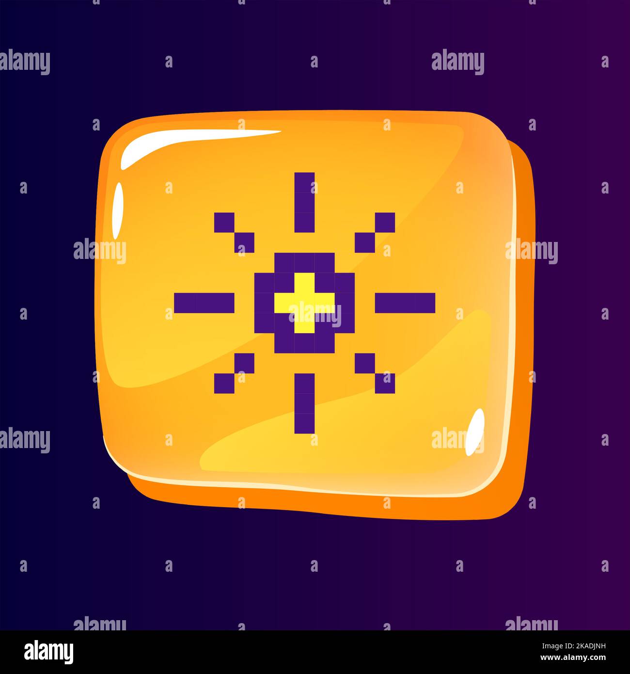 Day mode glossy ui button with pixelated color icon Stock Vector Image ...