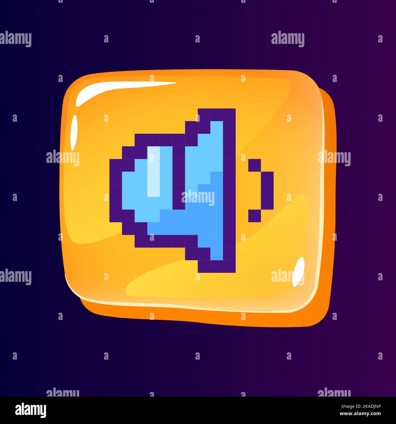 Low sound glossy ui button with pixelated color icon Stock Vector Image & Art - Alamy