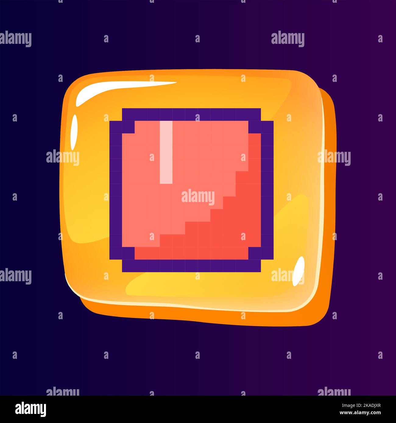 Full stop glossy ui button with pixelated color icon Stock Vector Image & Art - Alamy