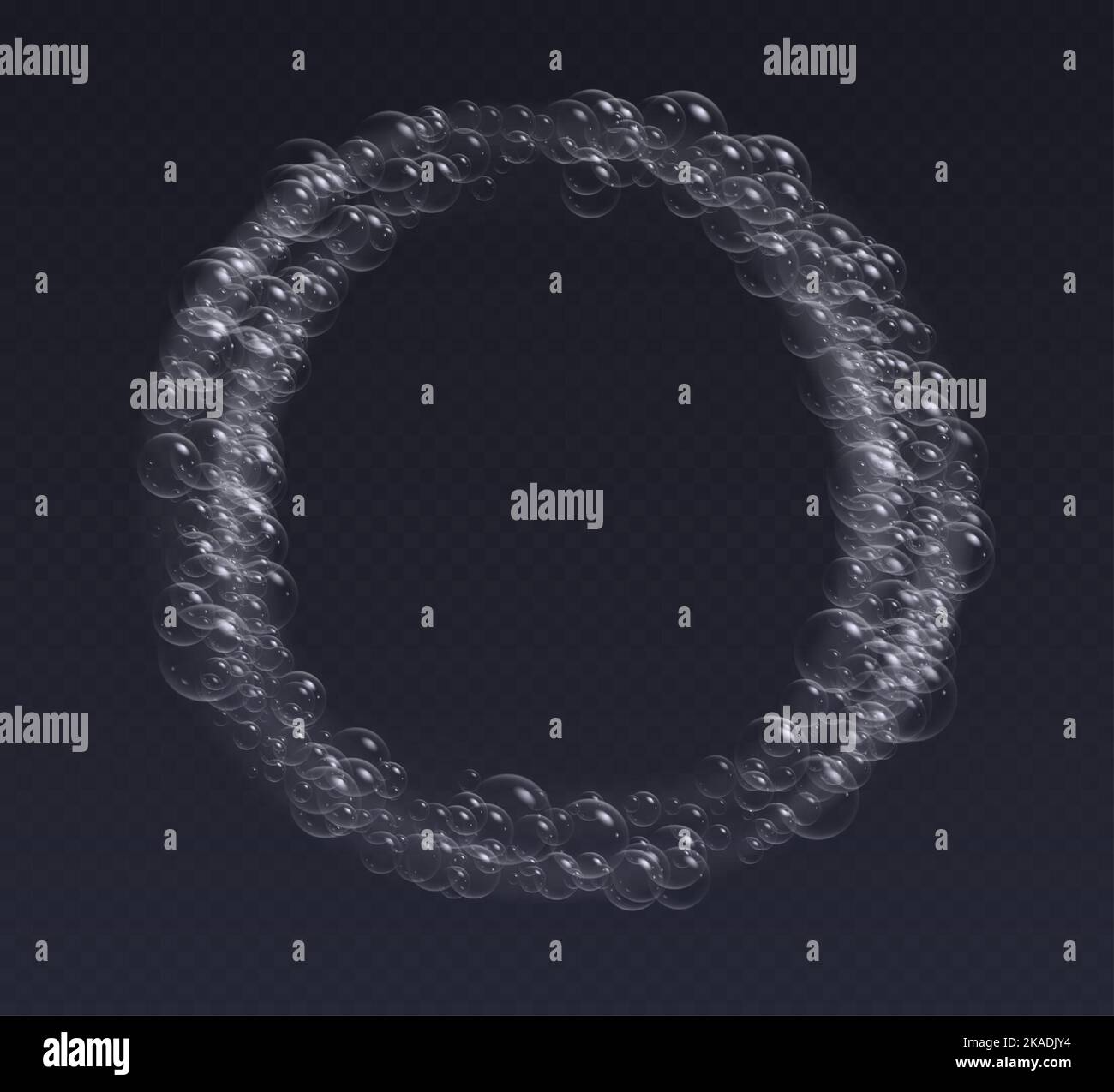 Soap bubbles frame, realistic round swirl with bath lather, freshness ...
