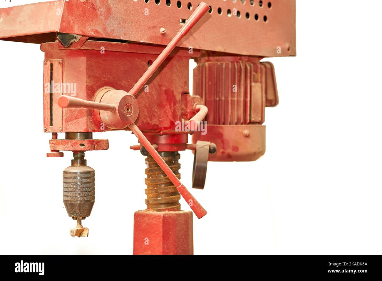 Red ginger professional drilling machine isolated on white background ...