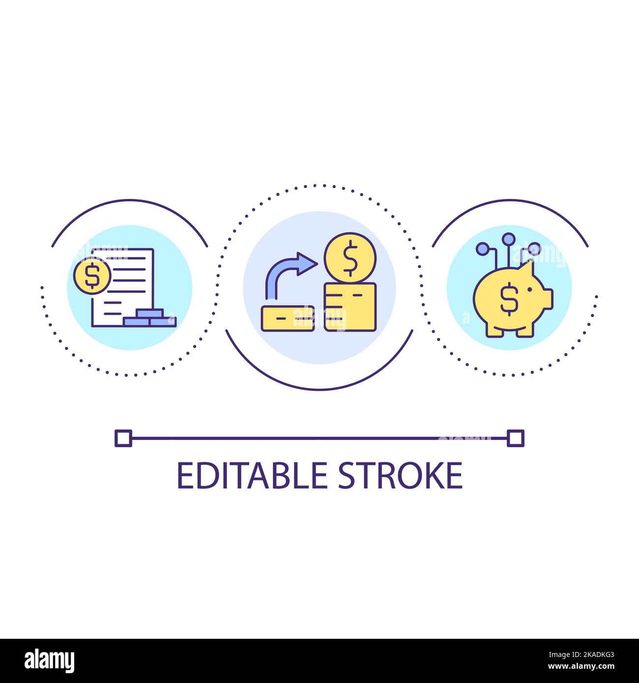 Saving money habits loop concept icon Stock Vector Image & Art - Alamy