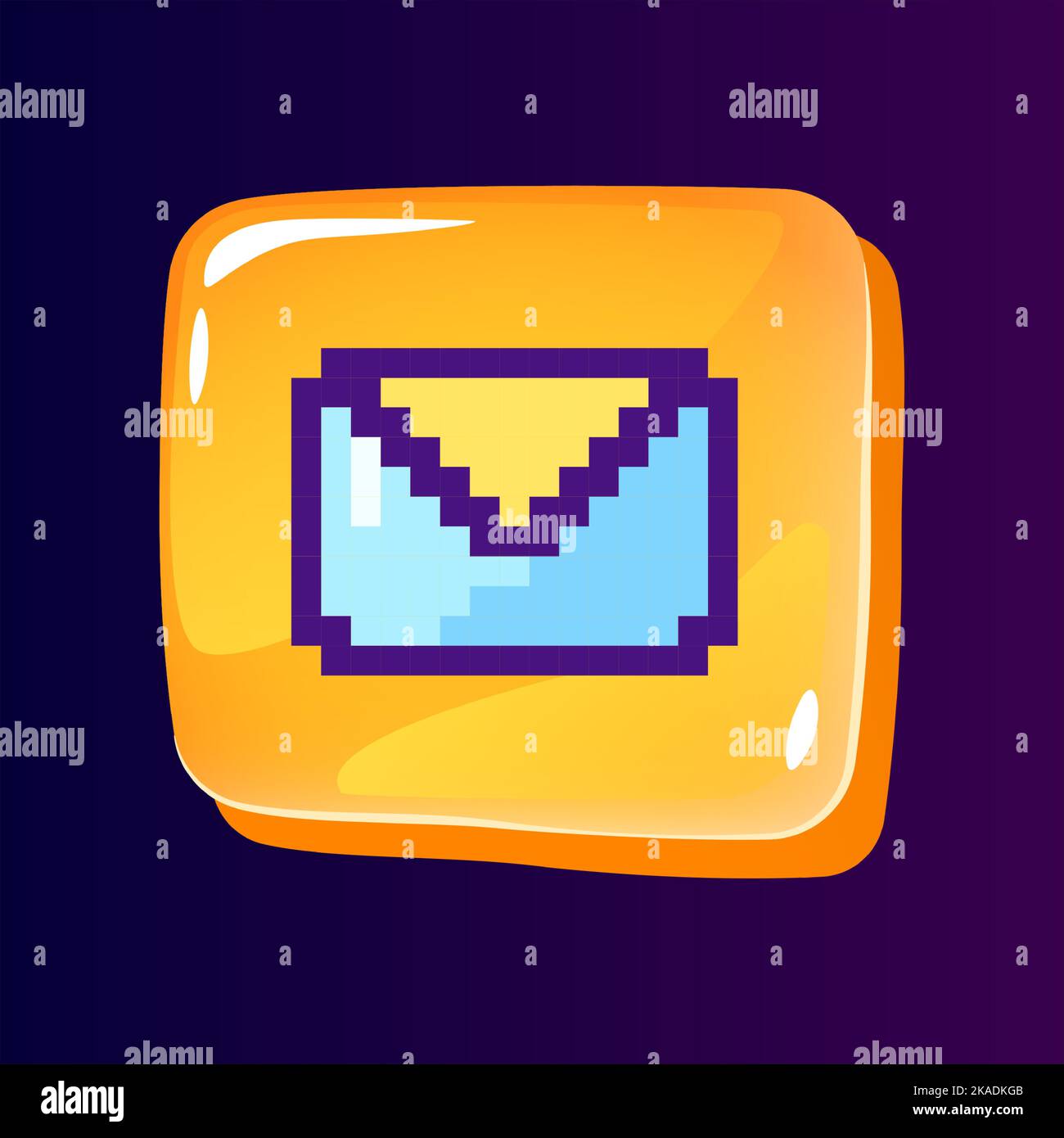 Letter glossy ui button with pixelated color icon Stock Vector Image ...