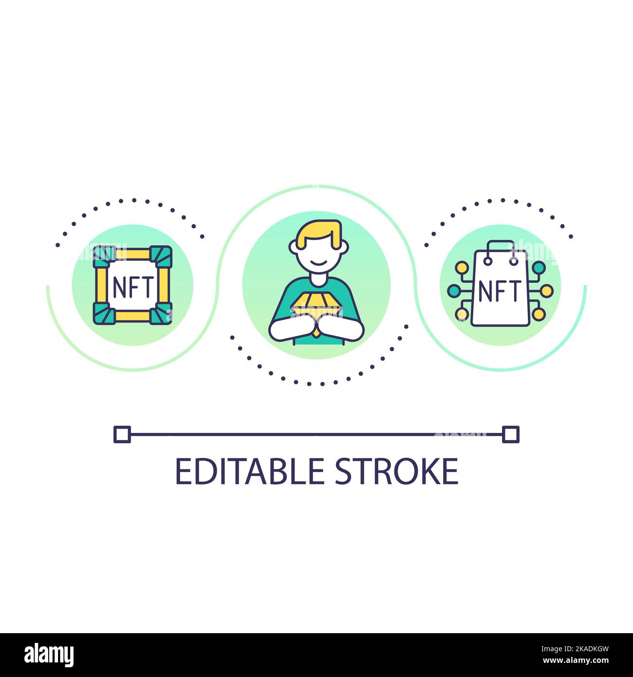 Buy unique NFT loop concept icon Stock Vector Image & Art - Alamy